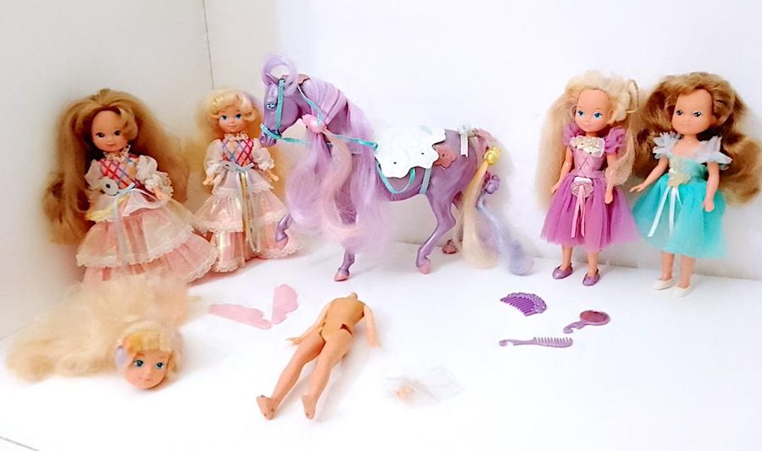 LADY LOVELY LOCKS and the Pixietails 80s Mattel Big Lot 4 Dolls + Horse ...