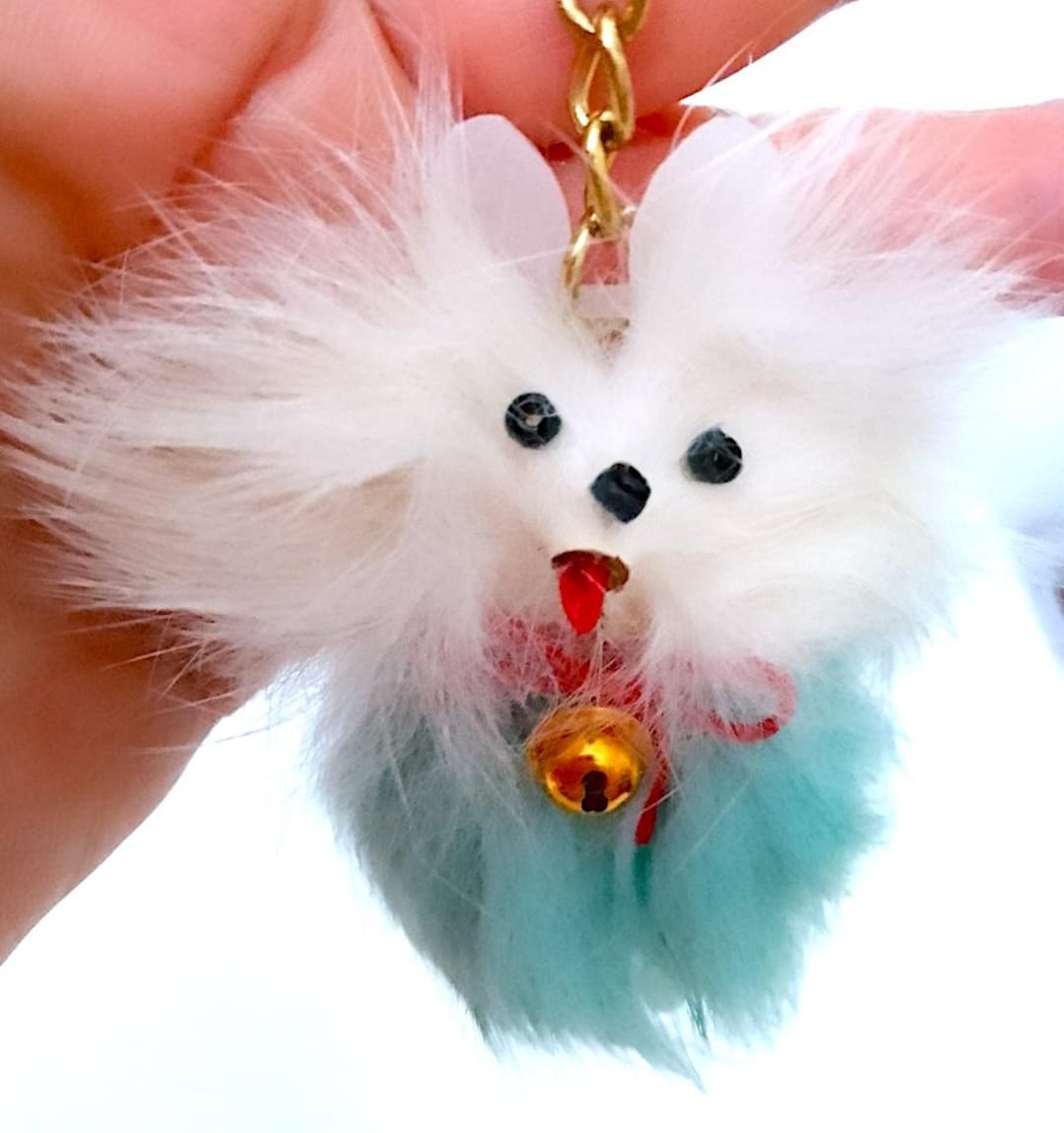 Puppy Dog - 70s Taiwan Furry Keychain Kawaii New Puppet Clip Fuzzy Blue ...