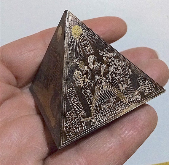 Lot 3 Egyptian Pyramids Miniature Gold Metal Souvenir With | Etsy UK