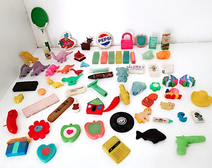 80s Eraser Radiergummi Erasers Rubbers Lot +50 Original Pieces - Etsy