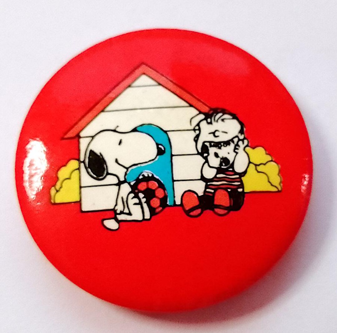 Snoopy Linus 80s Peanuts Ufs Us Brooche Brooch Button Pin - Etsy