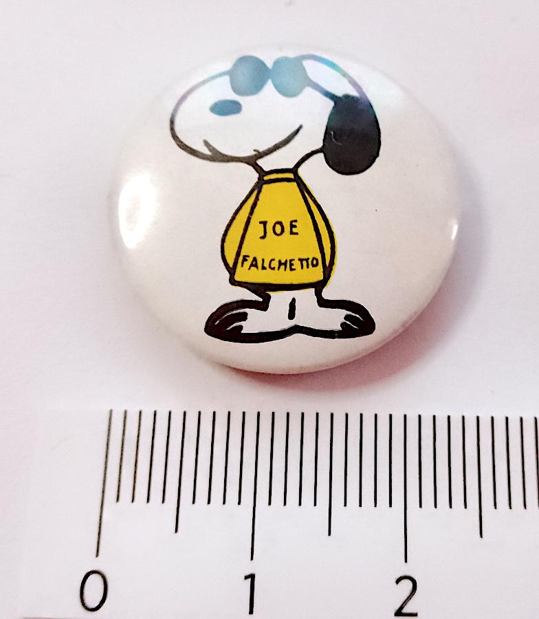 SNOOPY Joe Falchetto 80s Ufs Italy Brooche Button Pin - Italian Joe ...