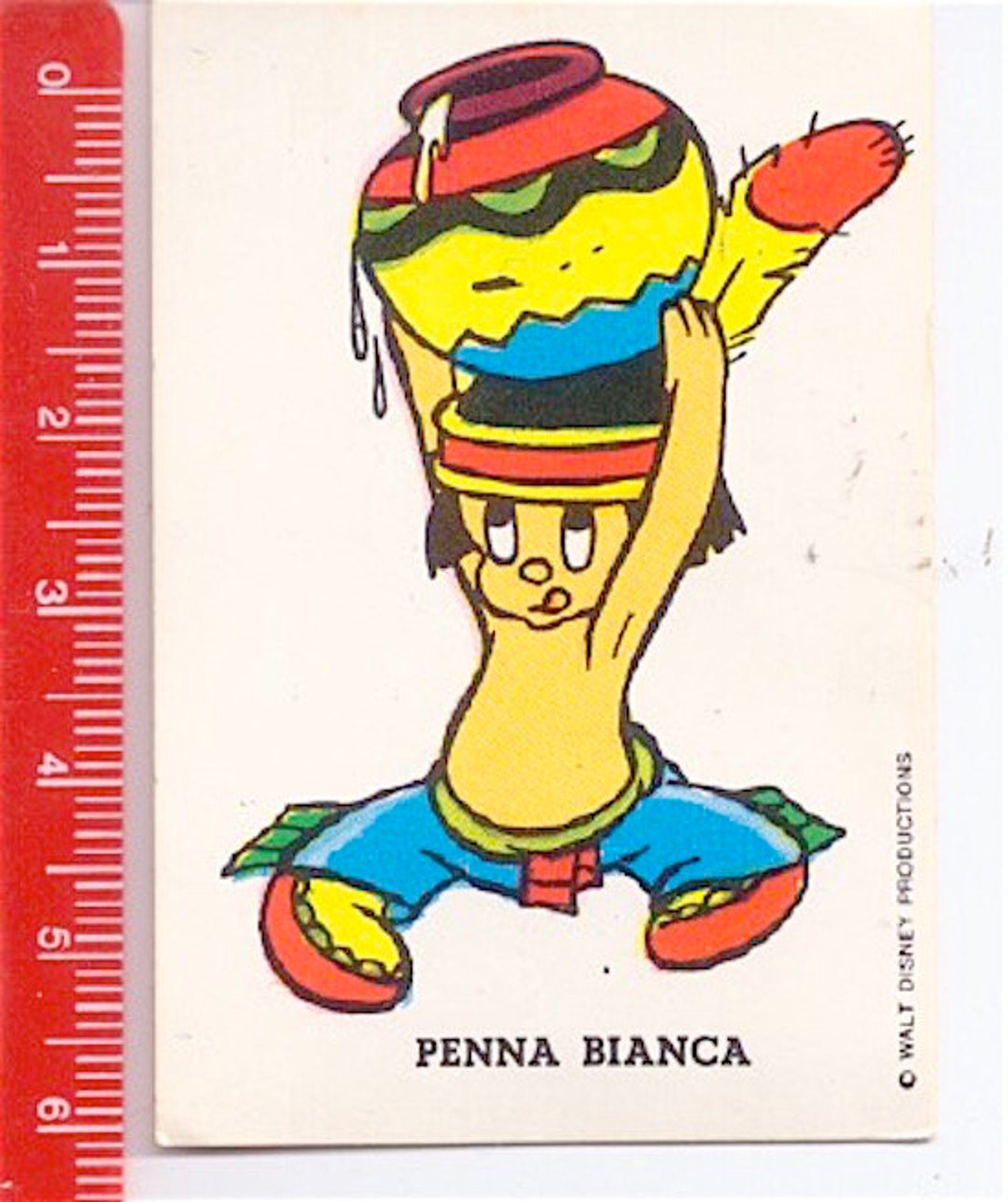 WALT DISNEY STORY 1971 Lampo Italy Figurine Sticker Sticker White Pen ...