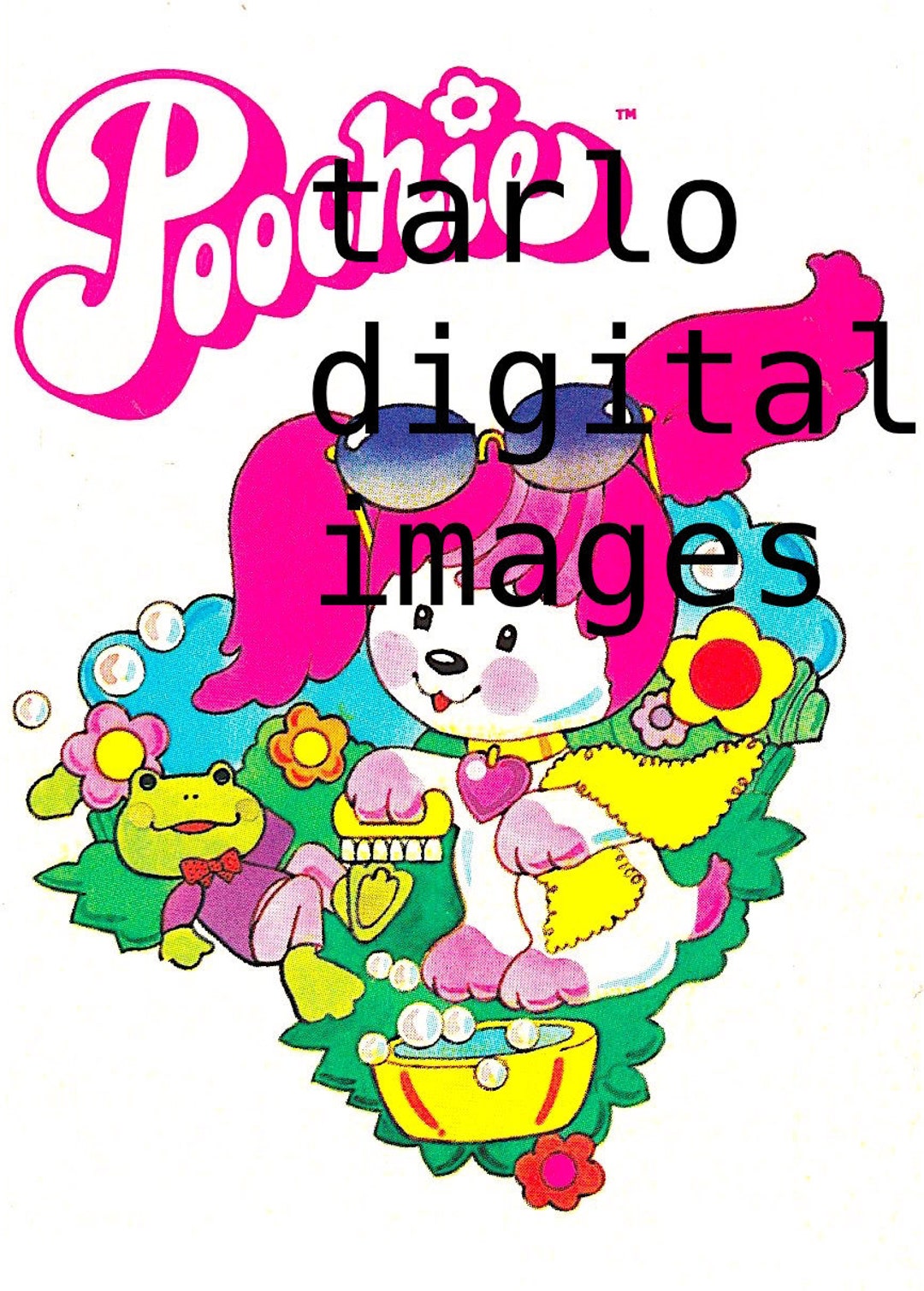 POOCHIE 80s Pink Dog- Kawaii Digital Editable JPEG - 295KB - Printable ...