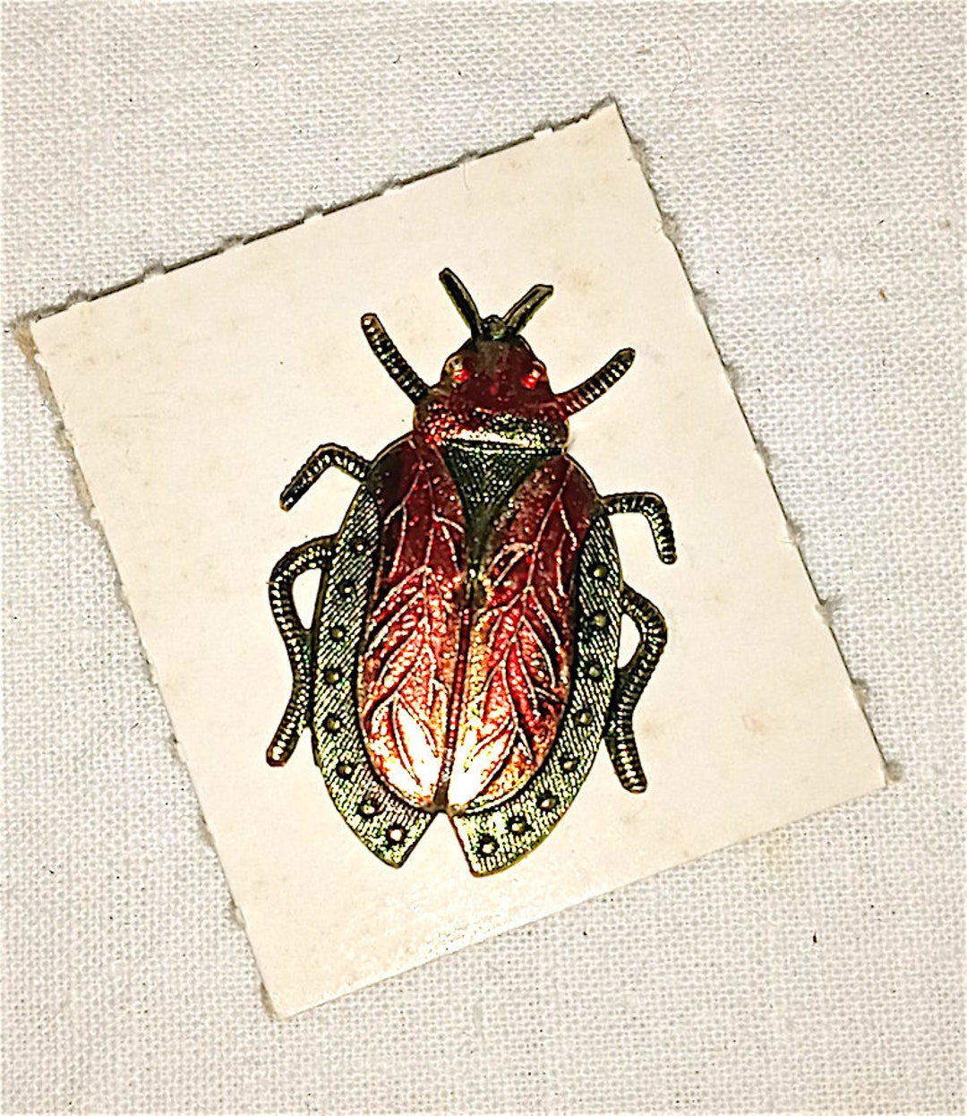 BEETLE BUG 70s Taiwan Insect Mini Metal Enamel Pin Mint New Enamelled ...