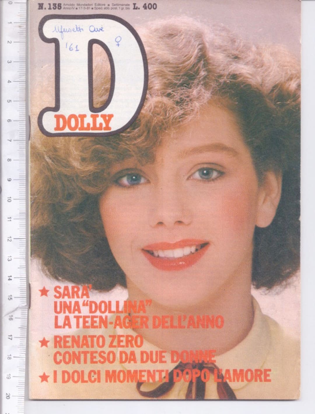 DOLLY N.135 / 1981 Italy Magazine Newspaper : Status Quo, Renato Zero ...