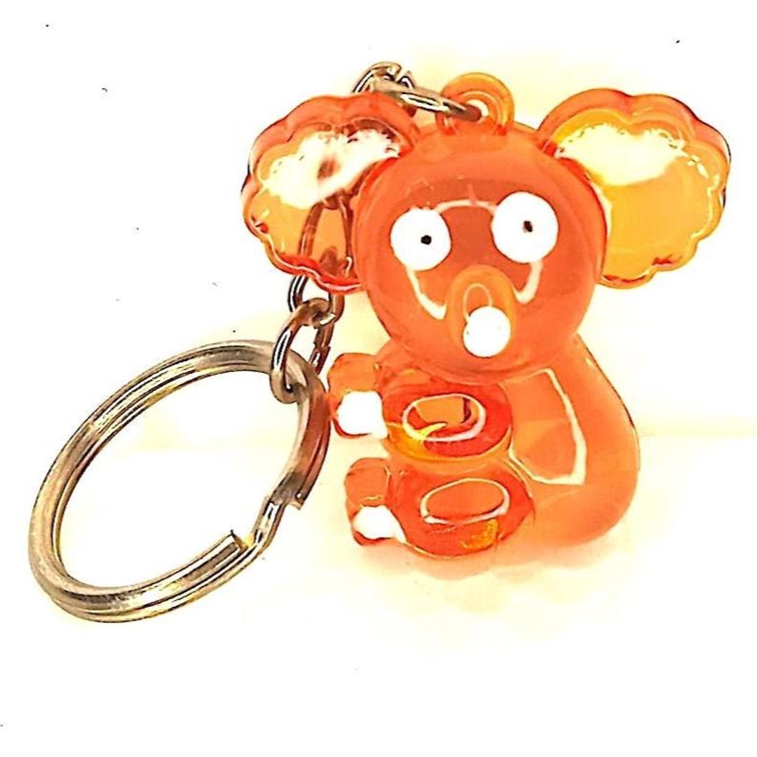KOALA 90s Tiny Plastic Crystal Effect Pink Figure Keychain - Kawaii ...
