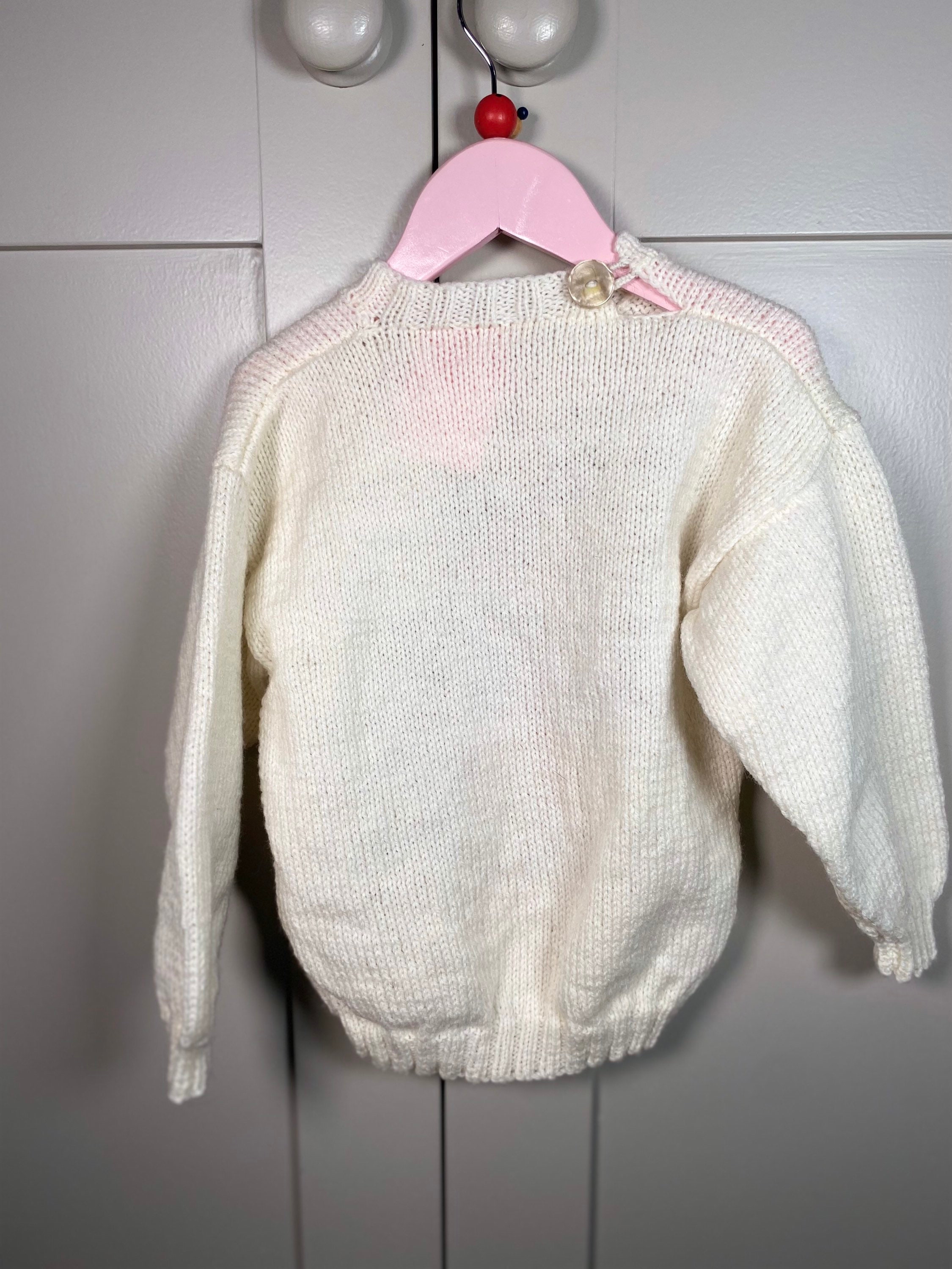 Hand Knitted Garfield the Cat Kids Jumper 5-6 Christmas Sweater Retro ...