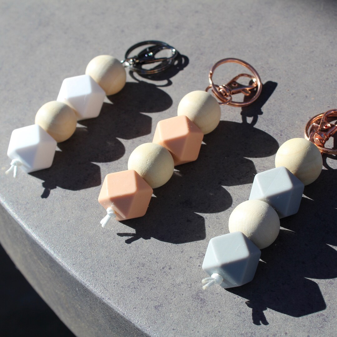 Modern Bliss: Handcrafted Keychain With Vibrant Beads for Everyday ...