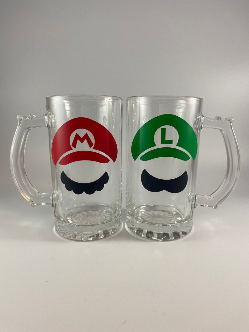 Super Mario Bros Nintendo Wine Glass Mario Luigi Super | Etsy Canada