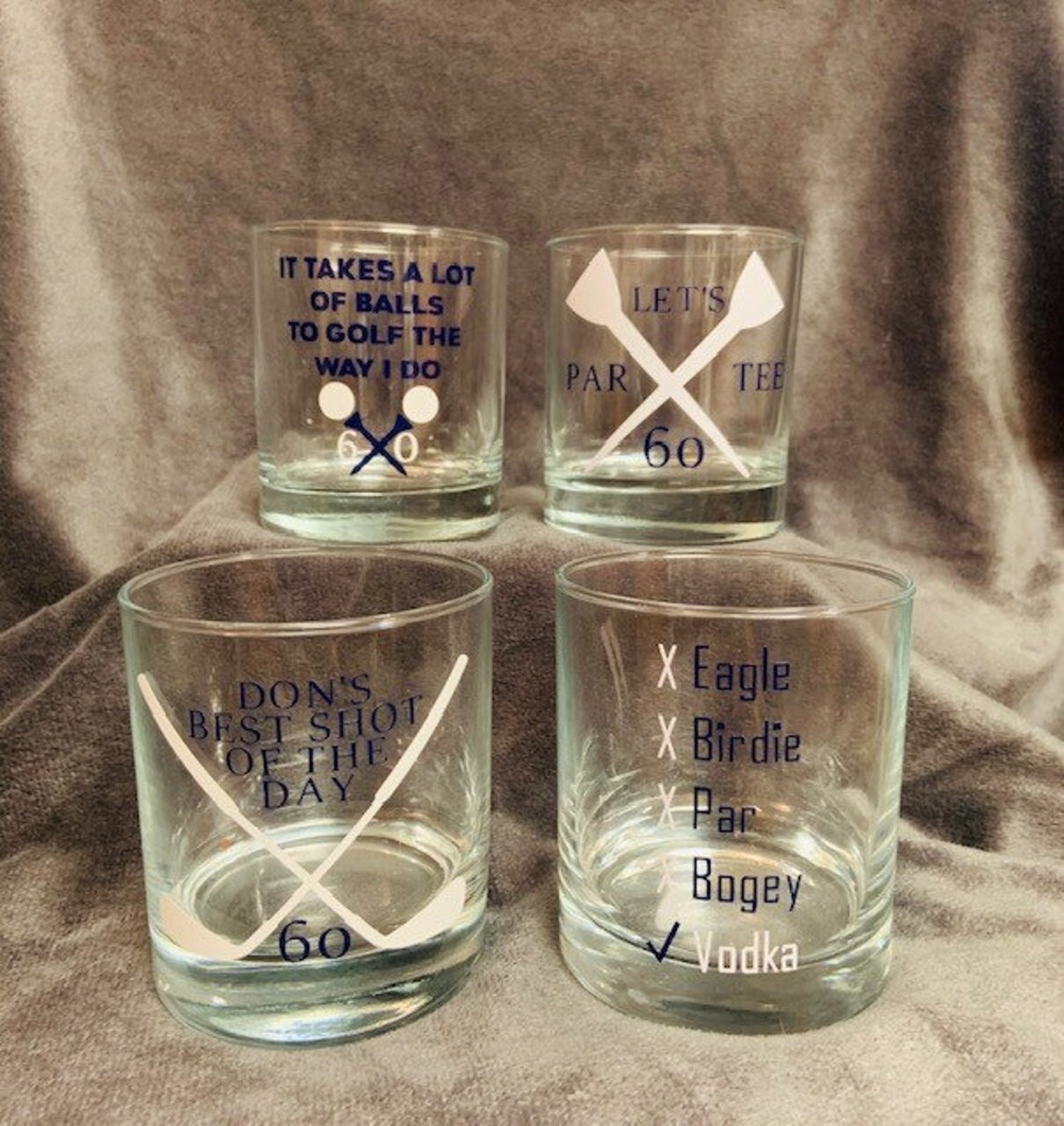 Golf Cocktail Glasses Personalized Whiskey Glass Custom Golf - Etsy