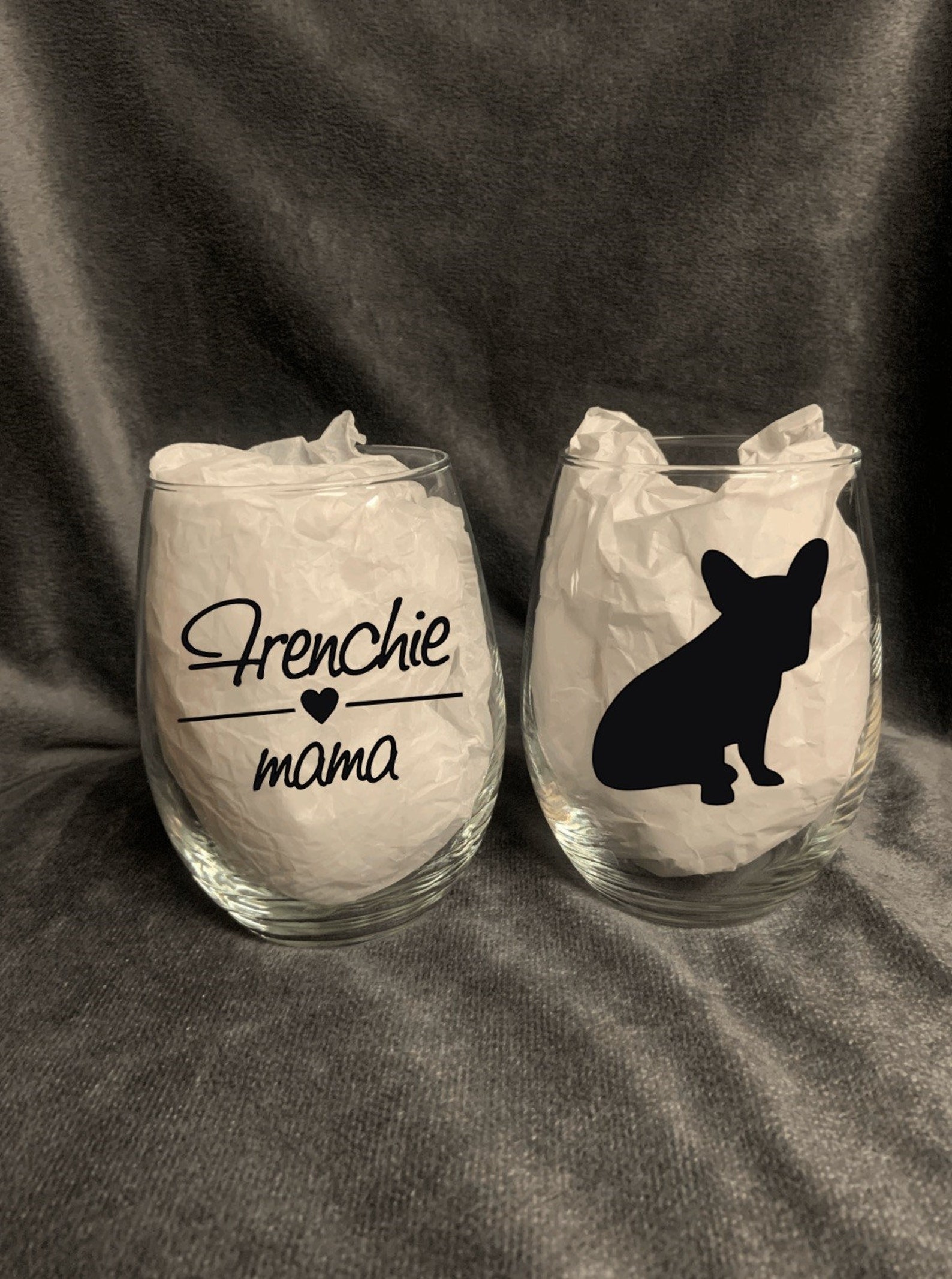 Frenchie Mama / Double Sided Wine Glass / Dog Wine Glass / - Etsy Canada