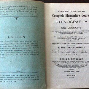 Antique Stenography Book, Perrault-duployan Complete Elementary Course ...