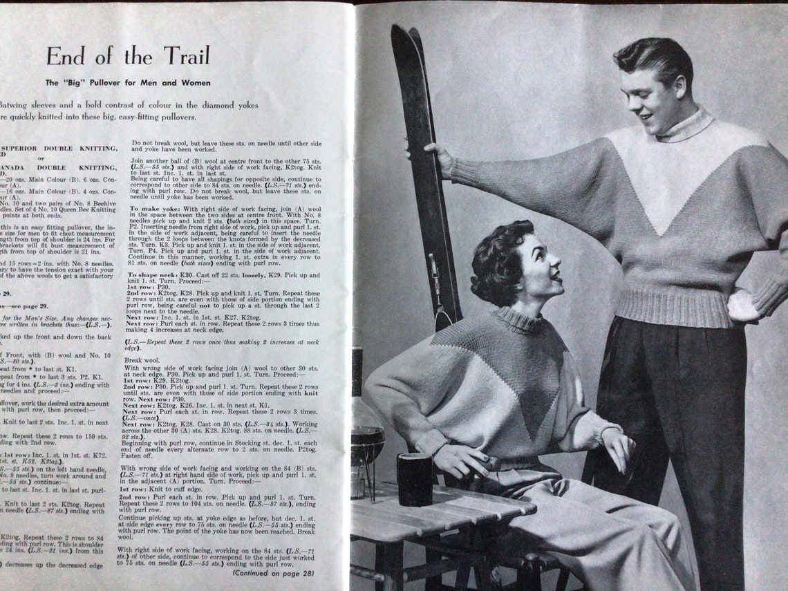 Vintage 1940’s Beehive Knitting Pattern Book, No. 69, Sportswear - Etsy