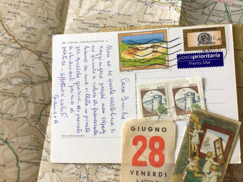 Vintage Italian Ephemera Collage: Scrapbook, Junk Journal Art Supply ...