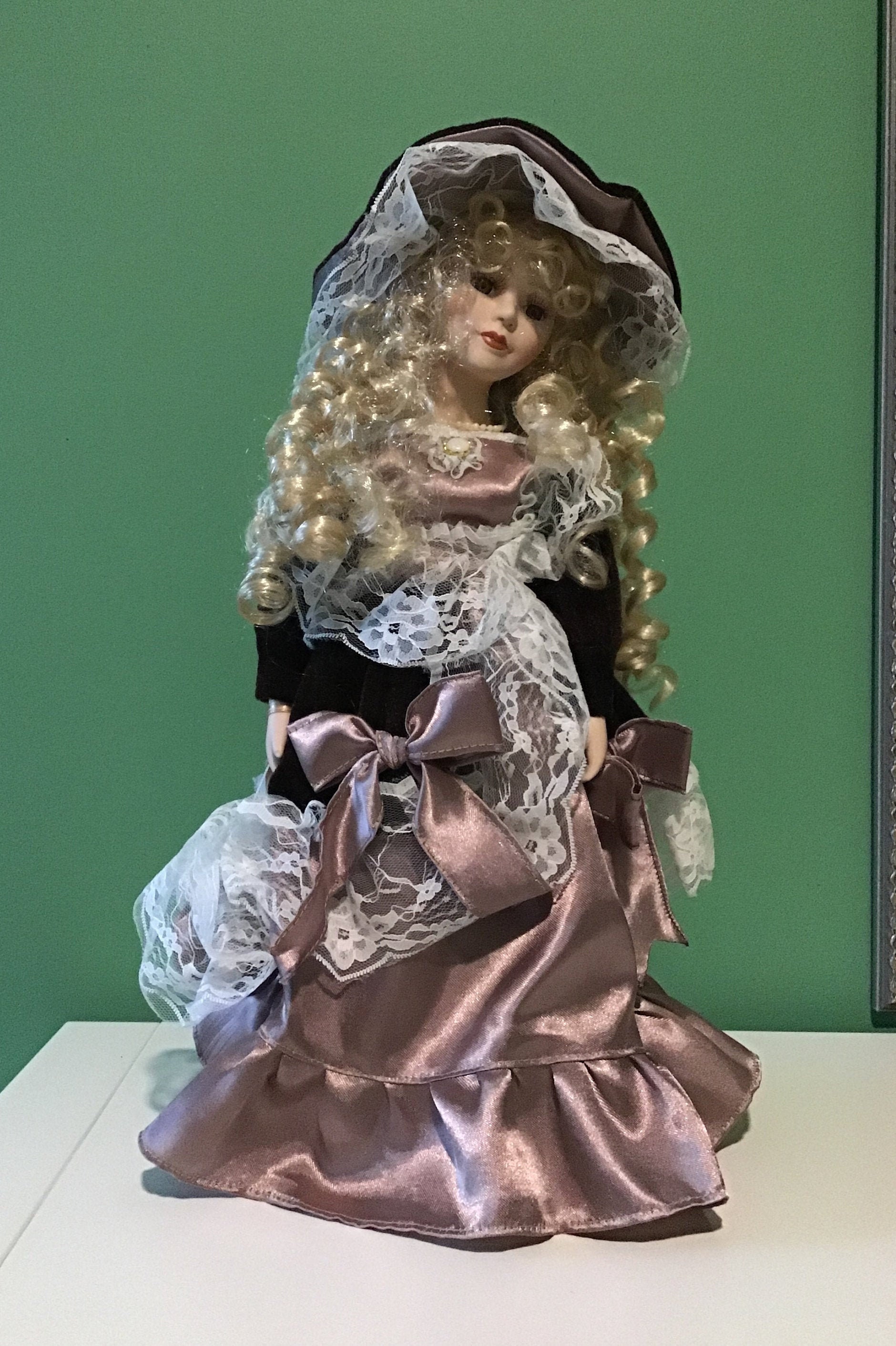 Beautiful Porcelain Doll Victorian Style Velvet and Satin Gown | Etsy Beautiful Porcelain Doll Victorian Style Velvet and Satin Gown | Etsy