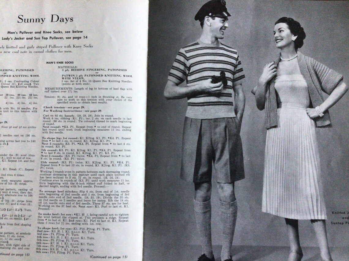 Vintage 1940’s Beehive Knitting Pattern Book, No. 69, Sportswear - Etsy