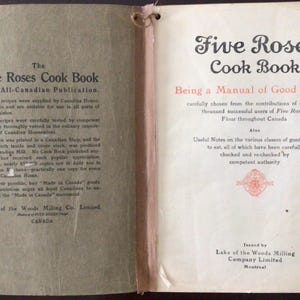 Antique 1915 Cookbook, Five Roses Cook Book, Being a Manual of Good ...