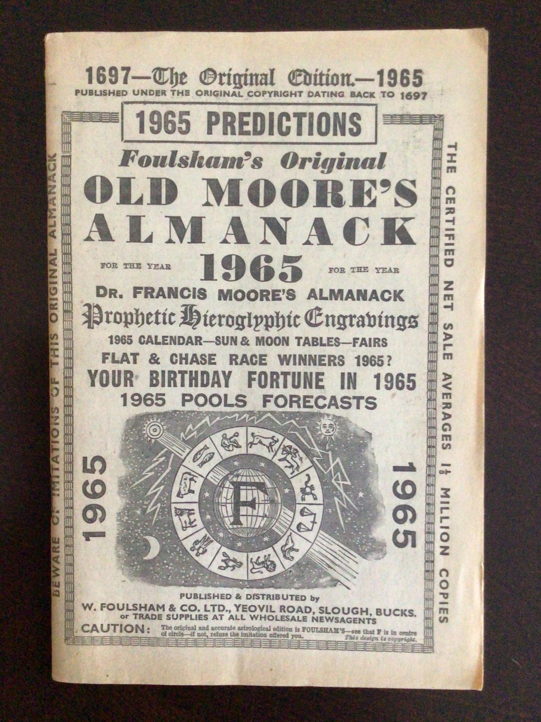 Vintage 1965 Almanac, Foulsham’s Original Old Moore’s Almanack ...