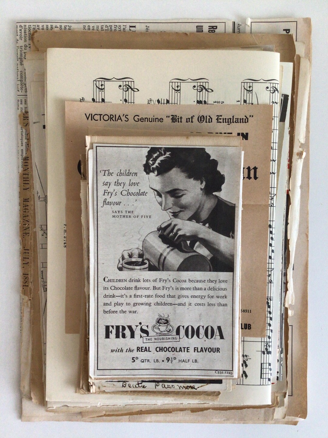 Vintage Collage, Scrapbook, Art Supplies, Ephemera, Ads, Gothic Script ...