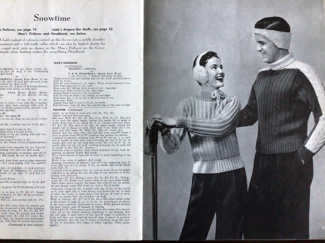 Vintage 1940’s Beehive Knitting Pattern Book, No. 69, Sportswear - Etsy