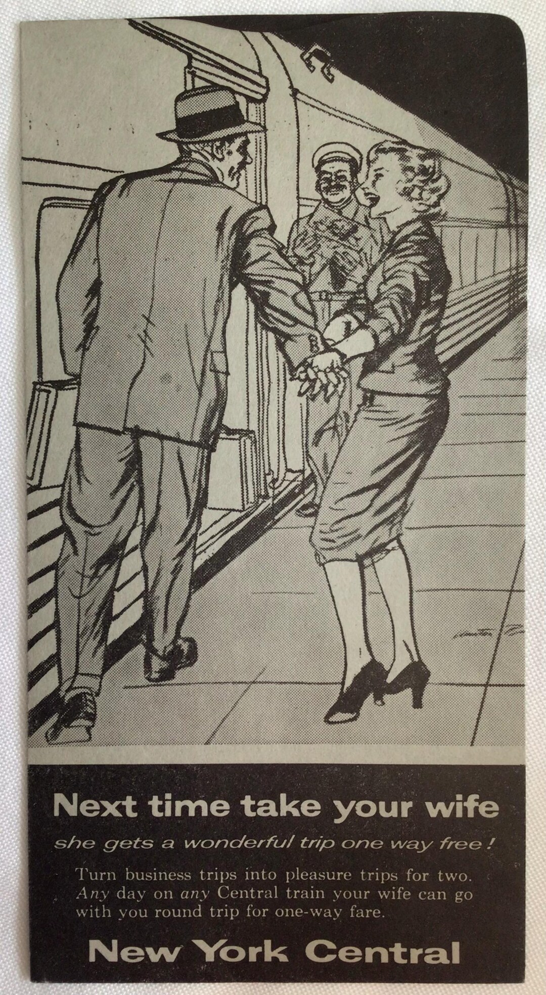 New York Central Railroad Train Ticket Holder/envelope, 1950’s ...