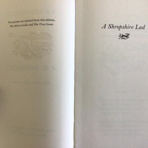 A Shropshire Lad, A.E. Housman, Vintage Poetry Book, Illustrated, Peter ...