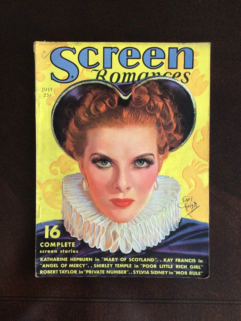 Vintage 1936 Hollywood Magazine Screen Romances Katherine - Etsy