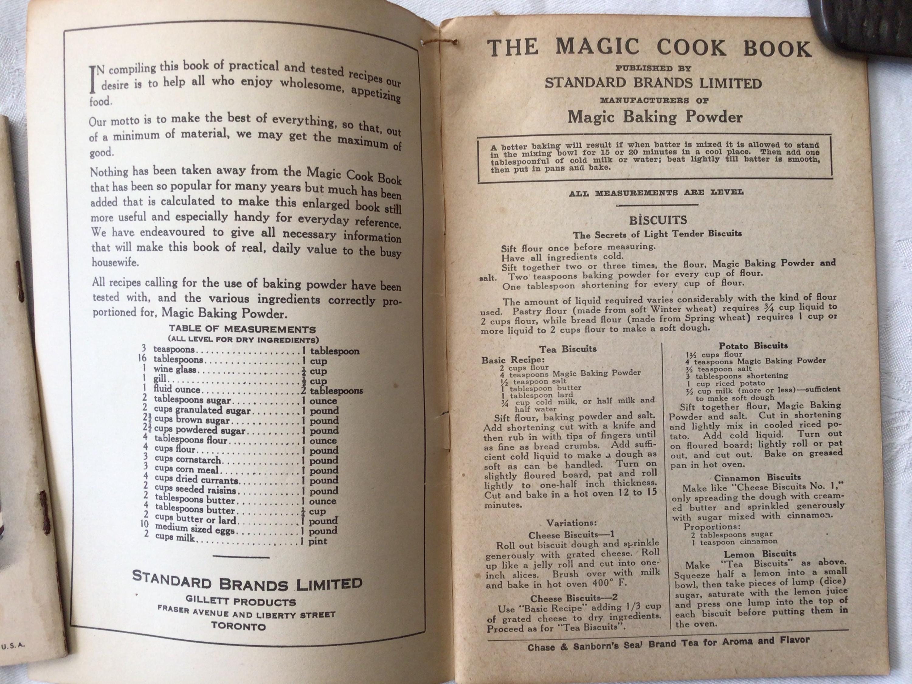 Presto! the Magic Cook Book, Antique Recipe Booklet, Published by ...