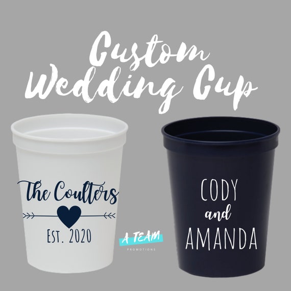 Custom Printed Wedding Cup Personalized Cup Party Favor | Etsy