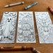 Halloween Coloring Bookmarks Set of 3 Spooky Bookmarks Kids and Adult ...