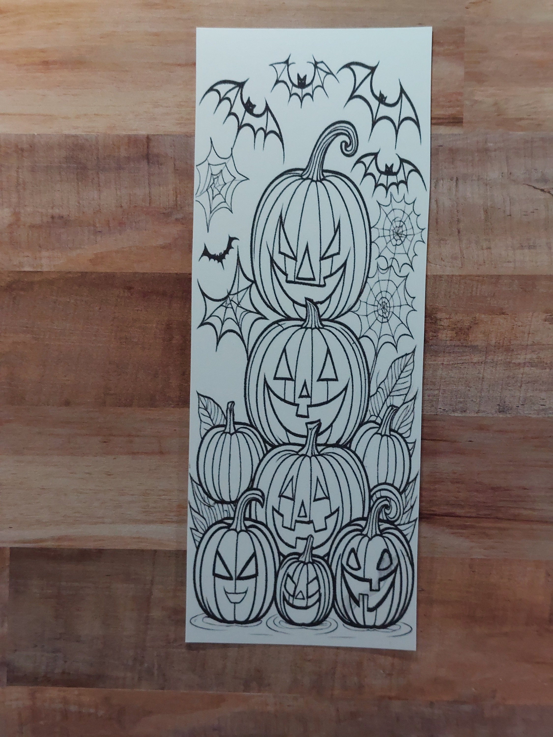 Halloween Coloring Bookmarks Set of 3 Spooky Bookmarks Kids and Adult ...