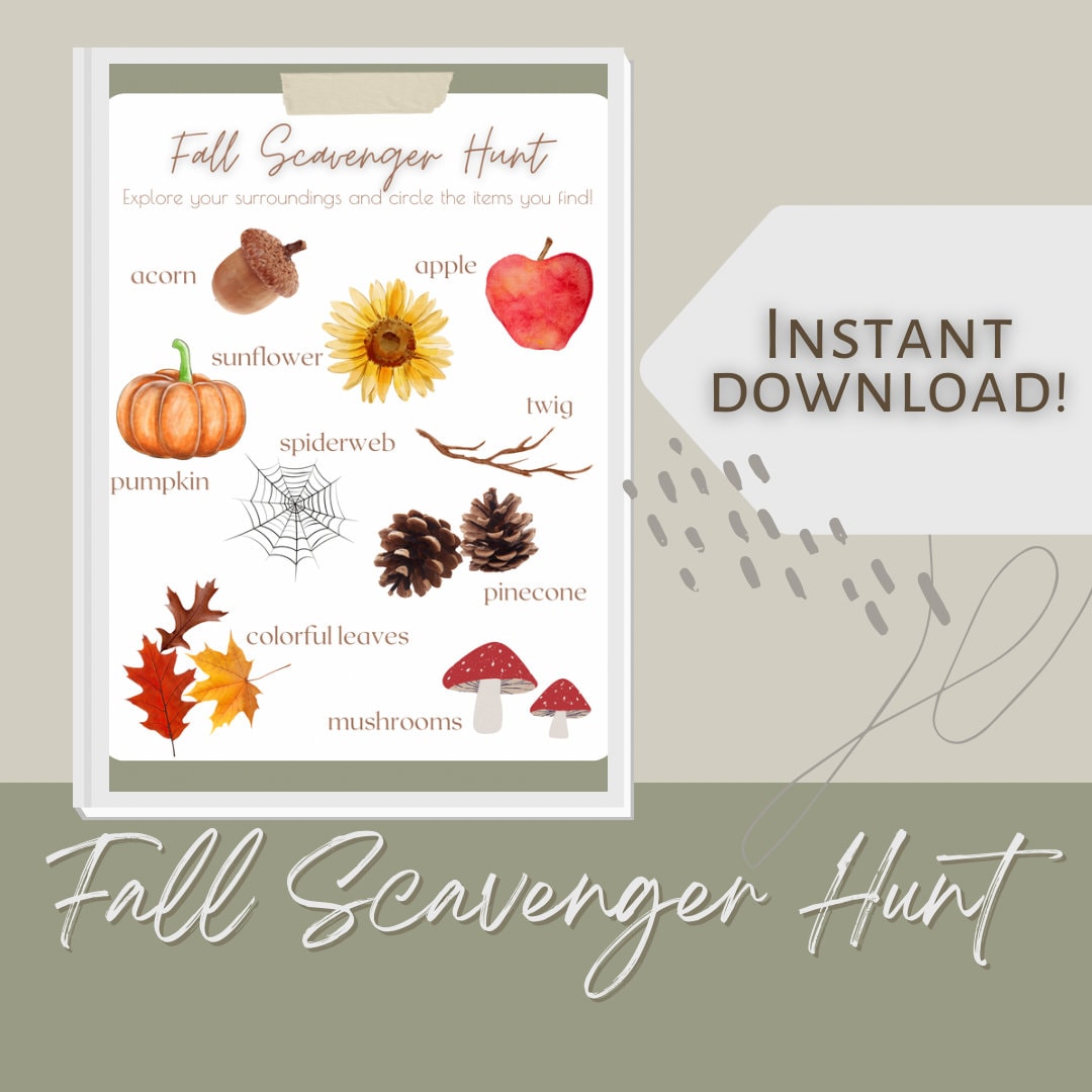 Fall Nature Scavenger Hunt Printable Fall Homeschool Printable Nature ...