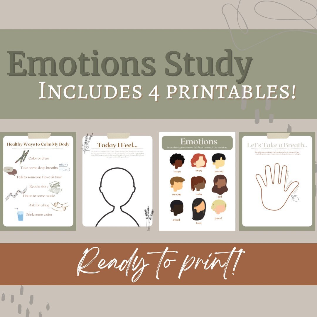 Emotions Unit Digital Download Homeschool Printable Preschool Kids ...