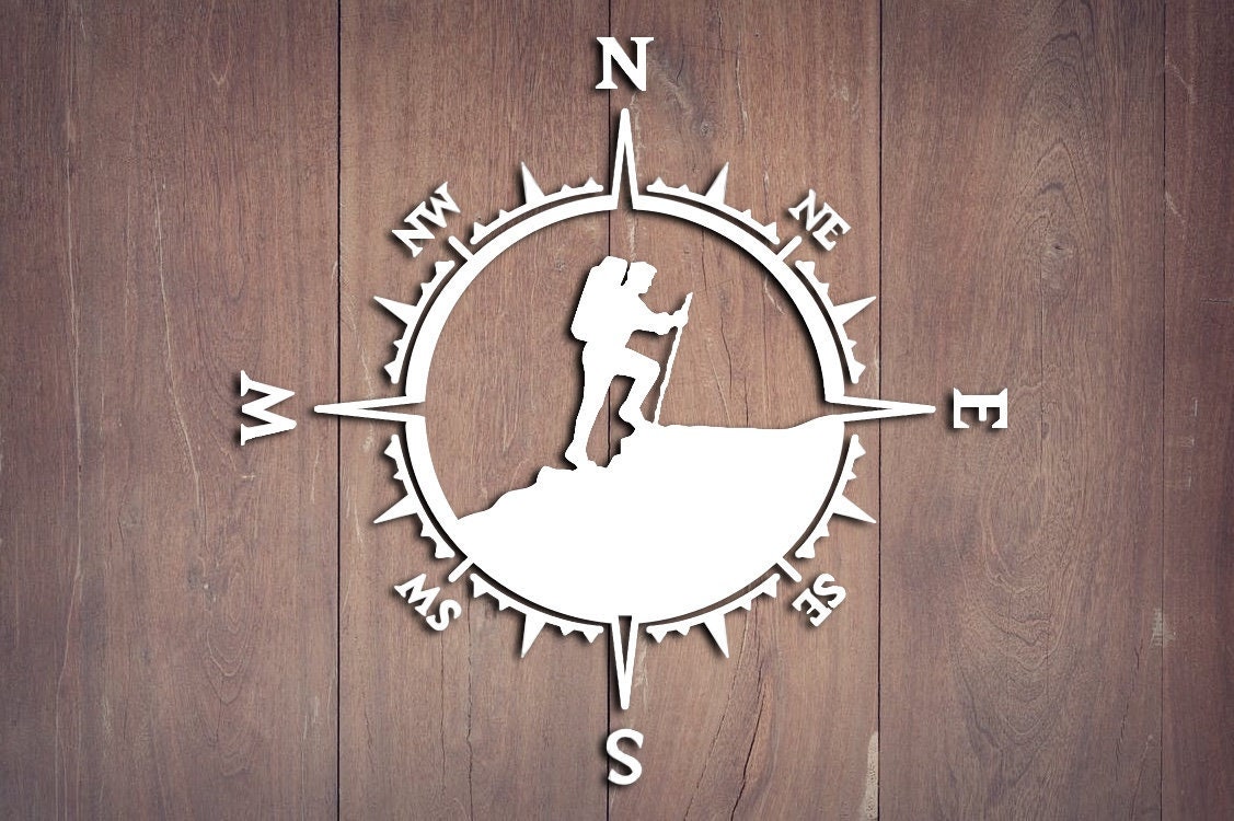 Hiking Decal Compass Decal Vinyl Decal Car Decal Wall | Etsy