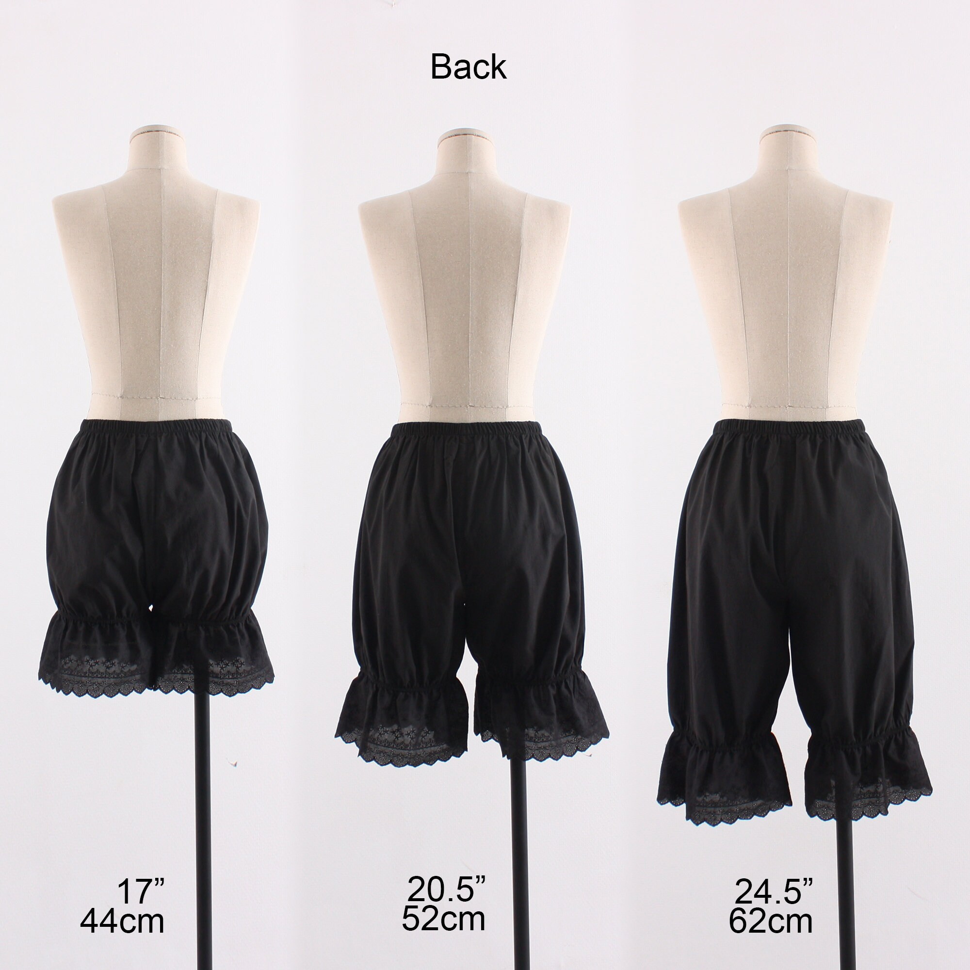 Women Cotton Black Lace Bloomers / Knee Length Bloomers / Pettipants ...
