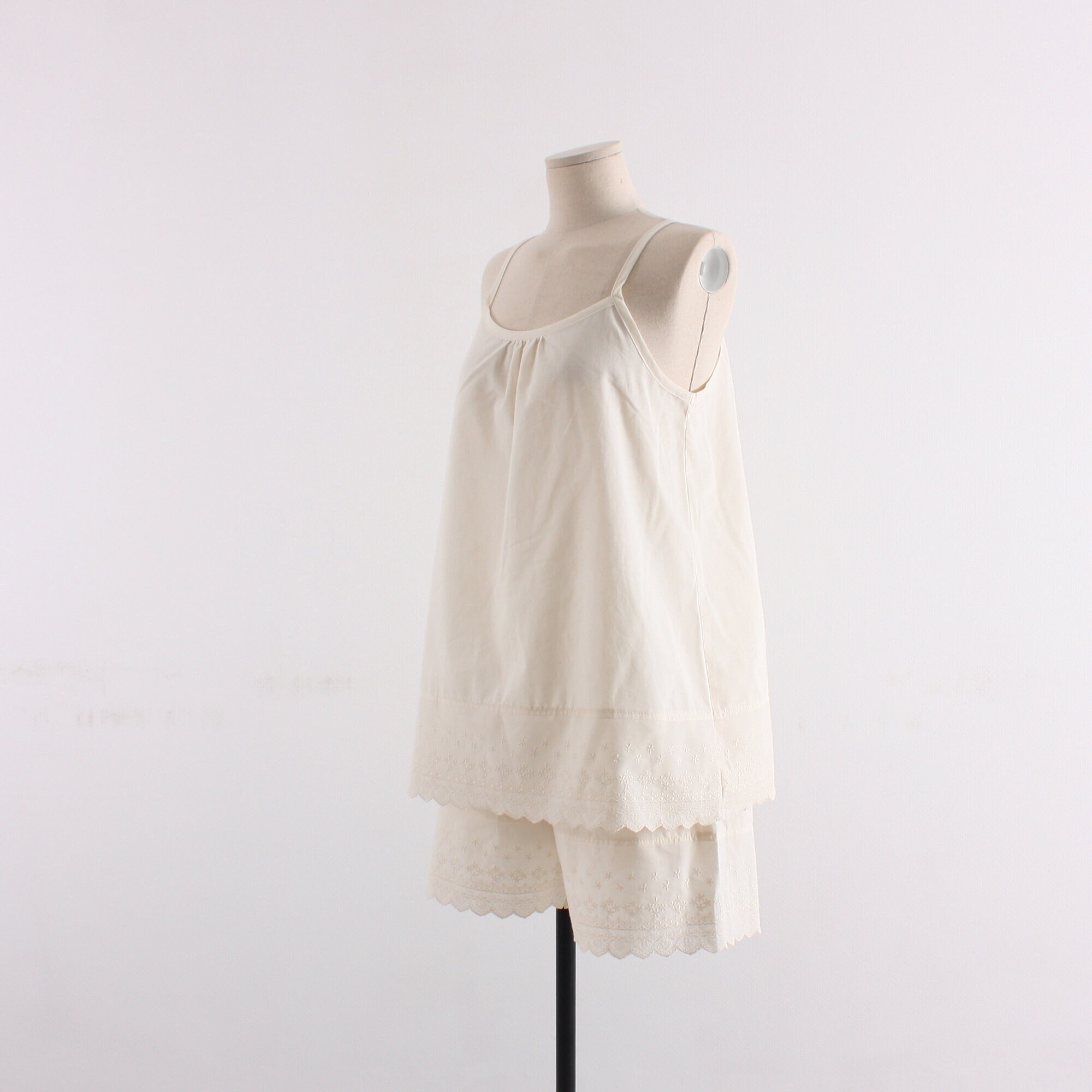 Women Cotton INNER Beige Lace Slip Dress Underwear Sleepwear Underskirt ...