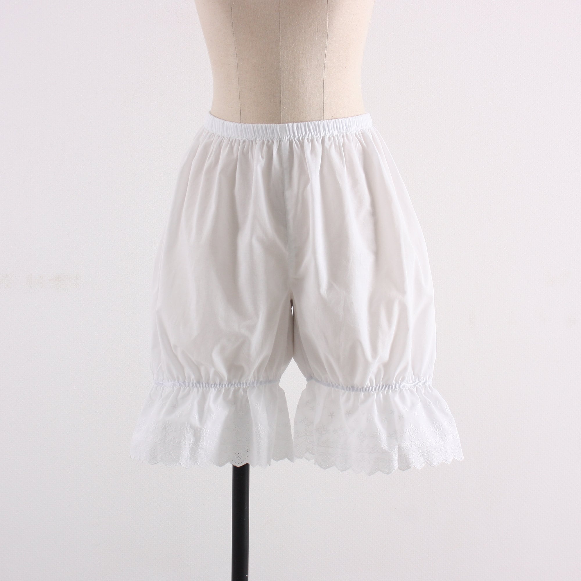 Women Cotton White Lace Bloomers / Knee Length Bloomers / Pettipants ...