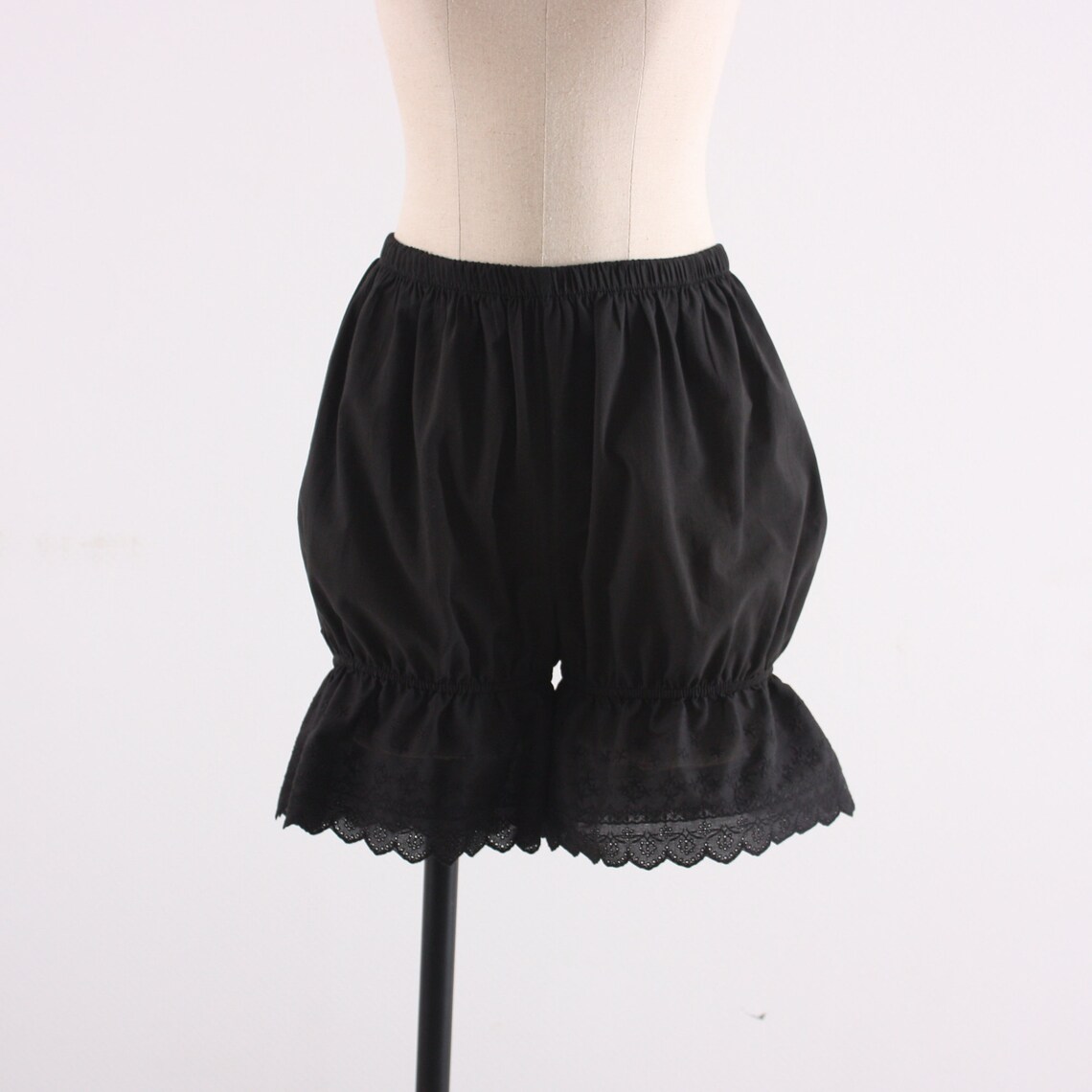 Womens Cotton Black Lace Bloomers / Long Bloomers / Pettipants - Etsy