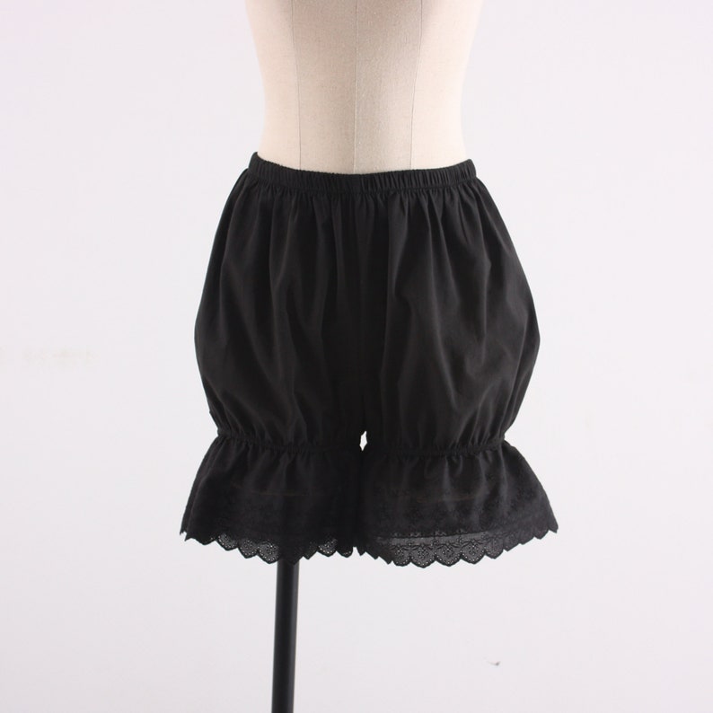 Women Cotton Black Lace Bloomers / Knee Length Bloomers / Pettipants ...