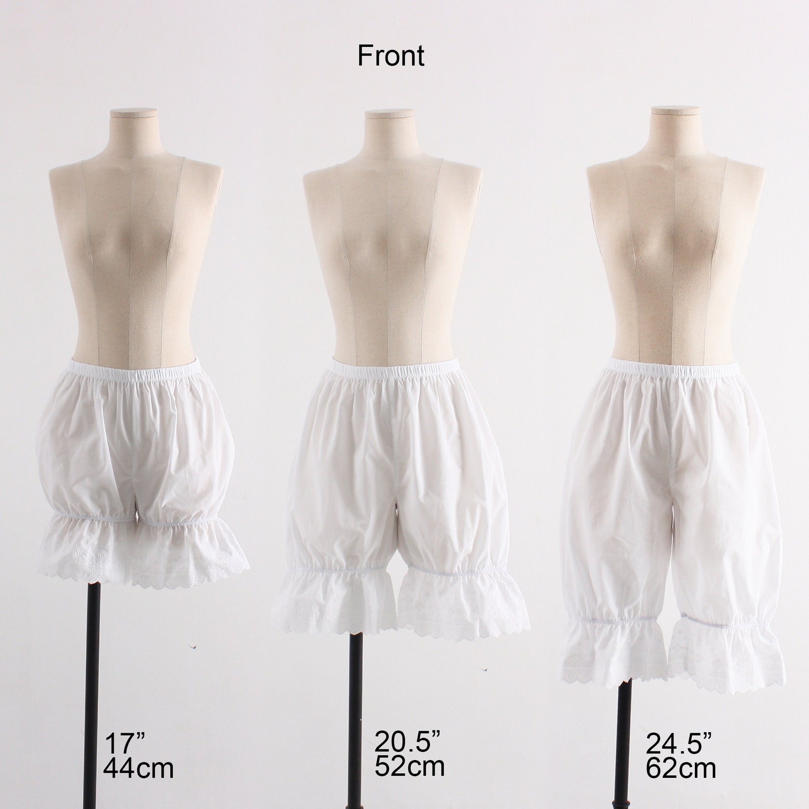 Womens Cotton White Lace Bloomers / Long Bloomers / Pettipants ...