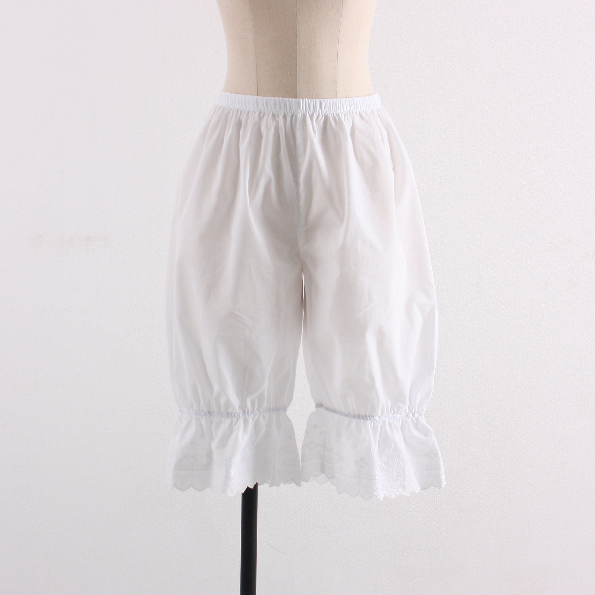 Womens Cotton White Lace Bloomers / Long Bloomers / Pettipants ...