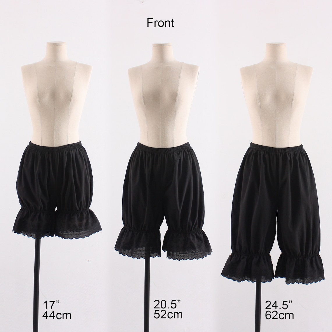 Womens Cotton Black Lace Bloomers / Long Bloomers / Pettipants - Etsy