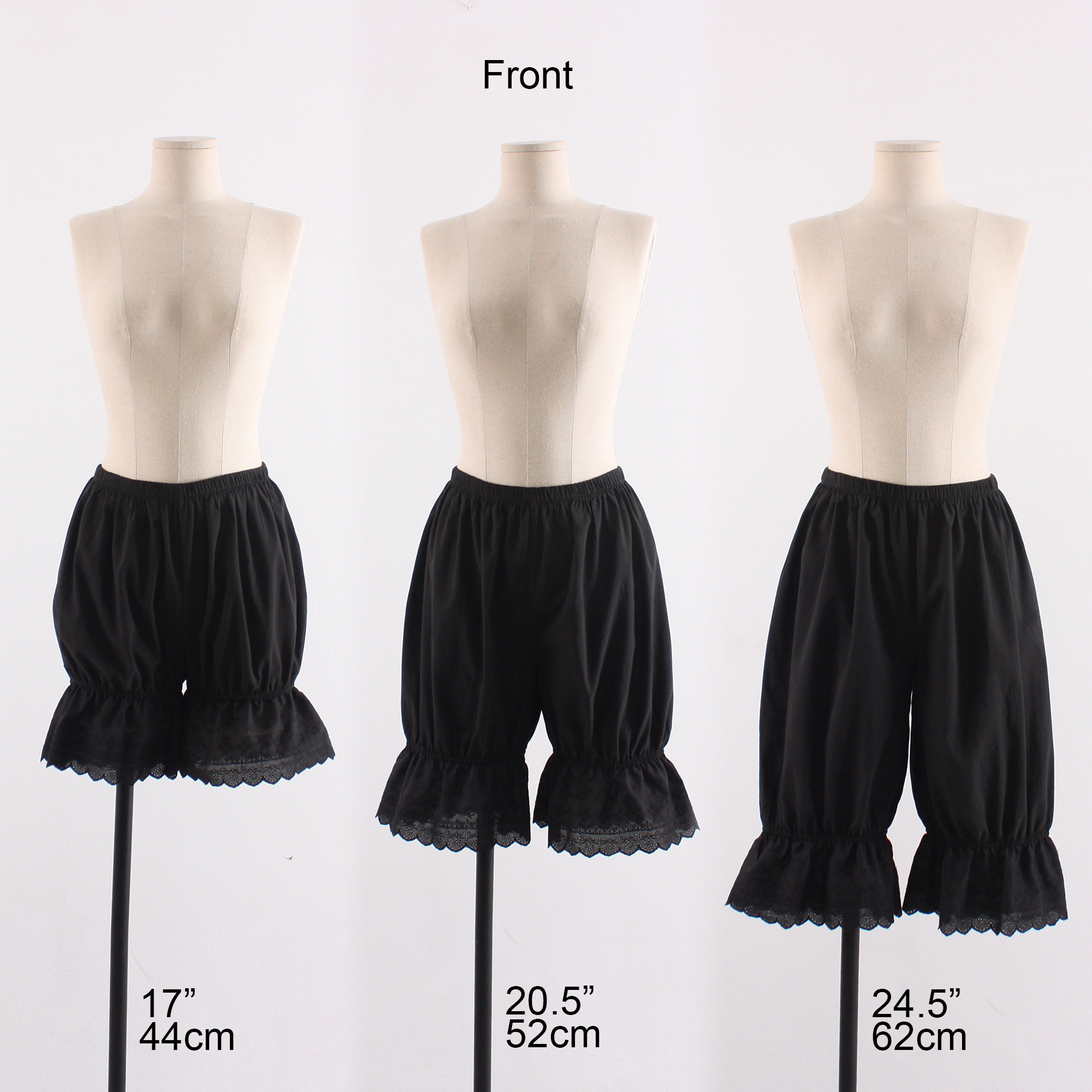 Women Cotton Black Lace Bloomers / Knee Length Bloomers / Pettipants ...