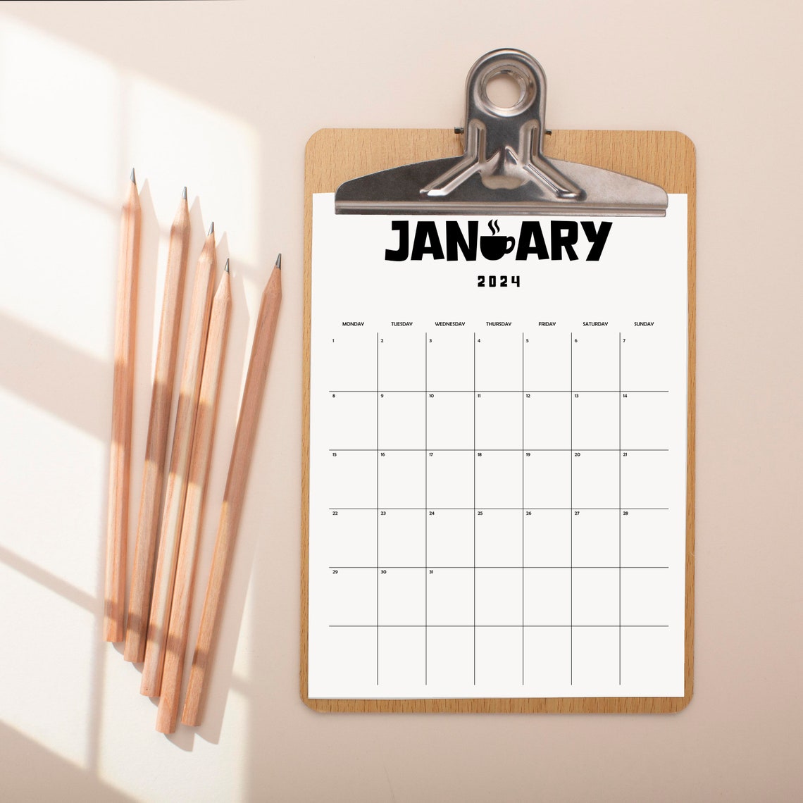 Stylish 2024 Calendar and Planner: A3, Letter, and Square Sizes ...