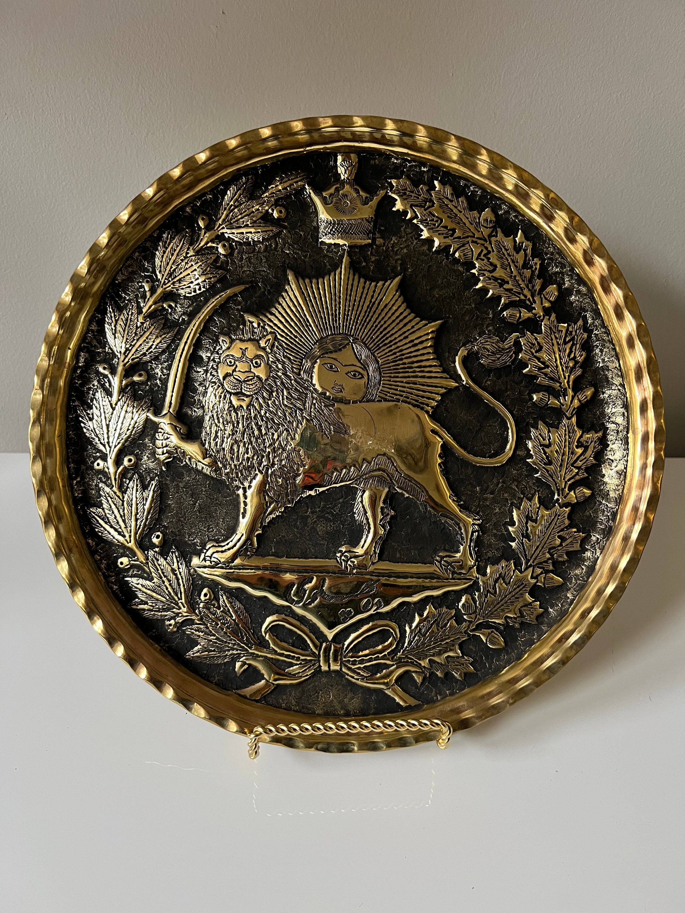 Pahlavi Lion and Sun-copper Plate - Etsy