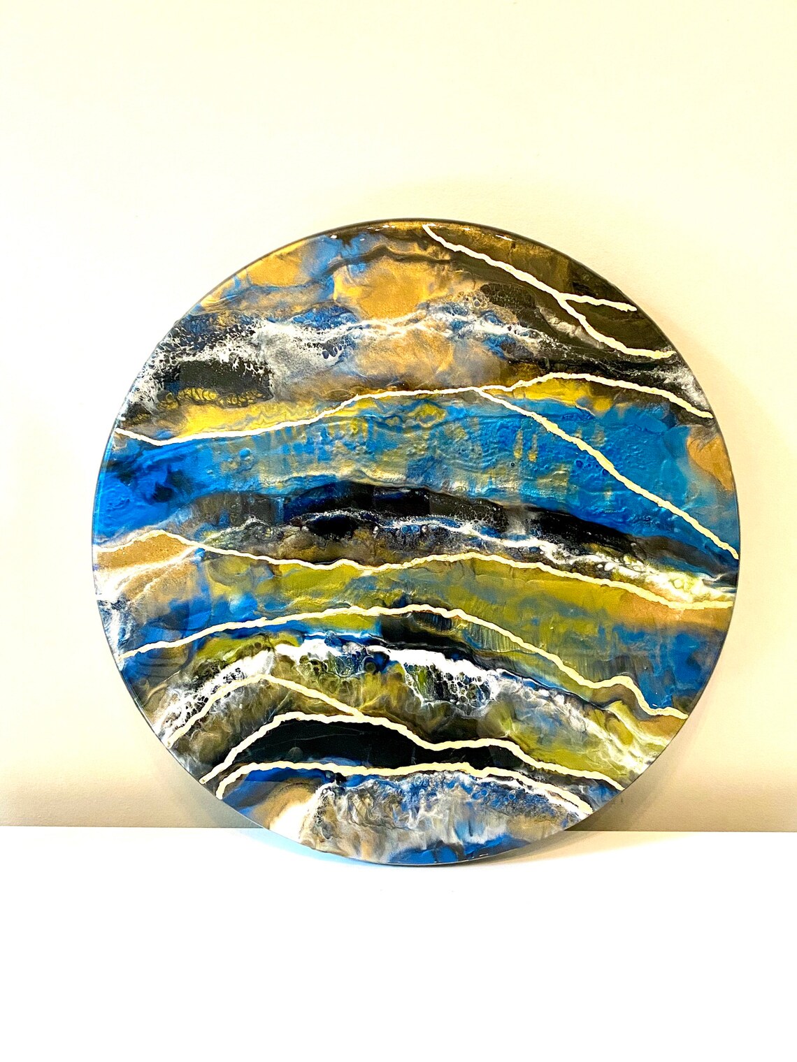 17.5beautiful Round Artwork Ocean Art Resin Art Wall - Etsy