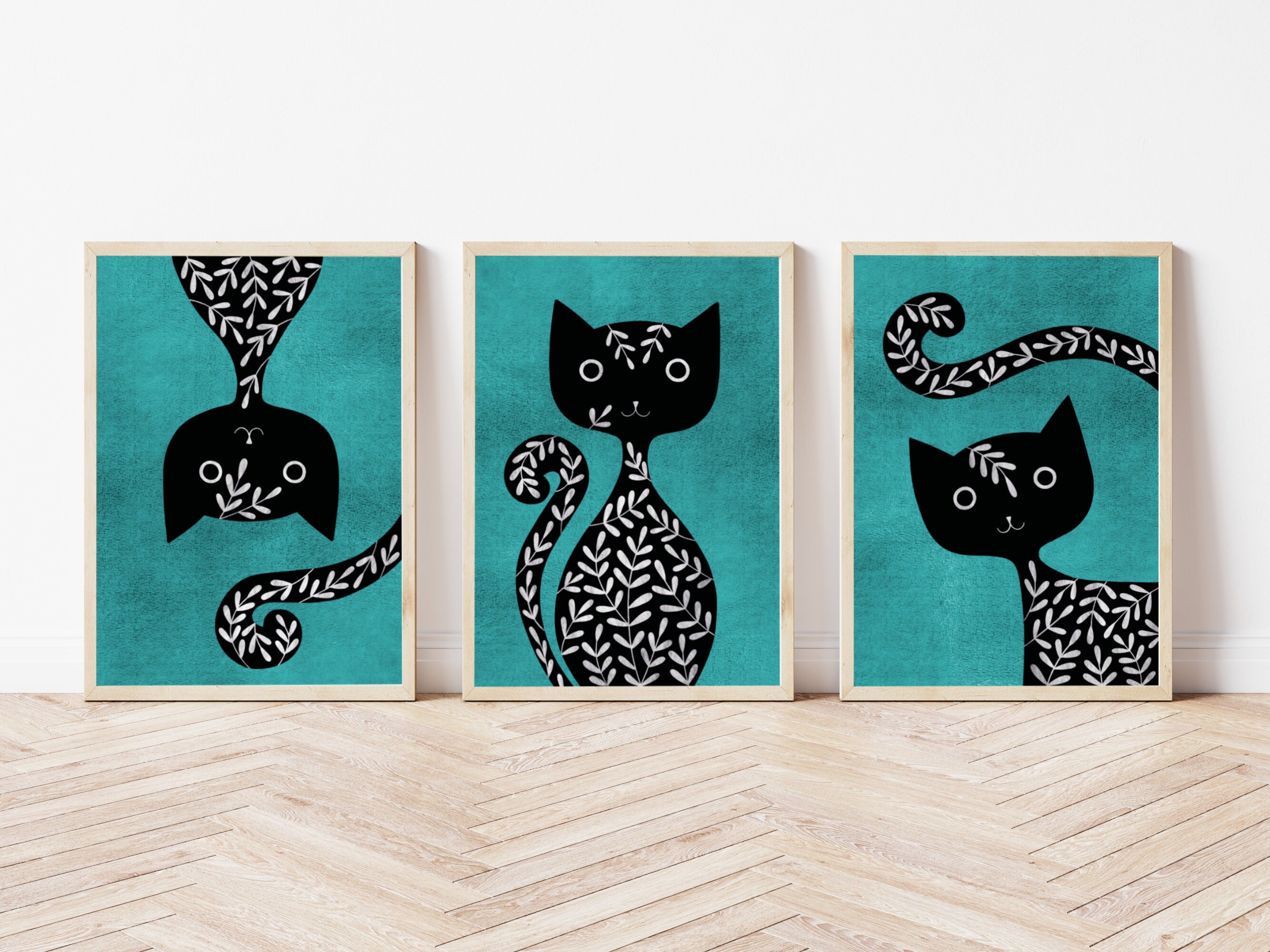 Katten Poster Kat Poster Cat Art Print - Etsy Nederland