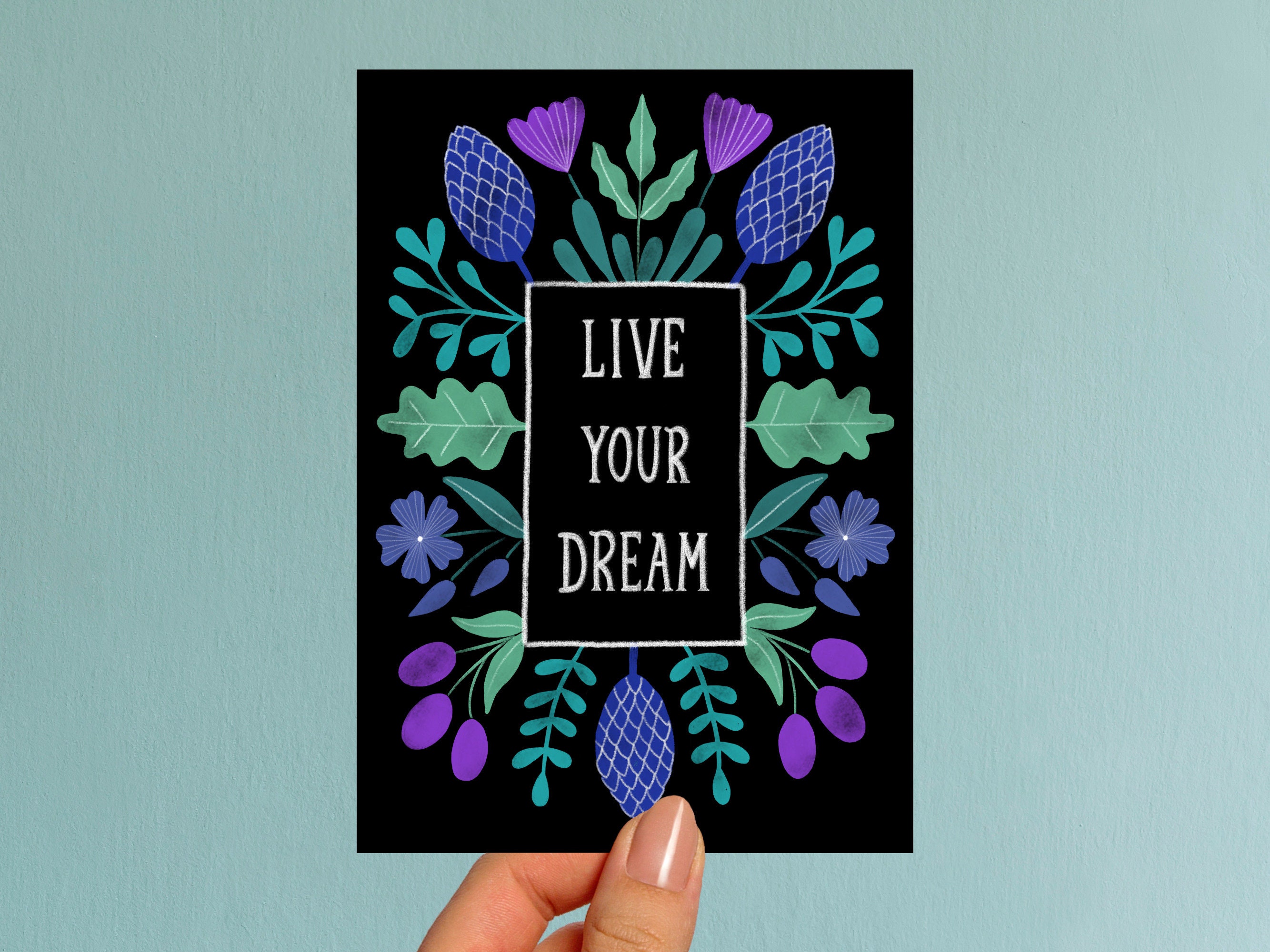Live Your Dream Postcard & Envelope - Etsy UK