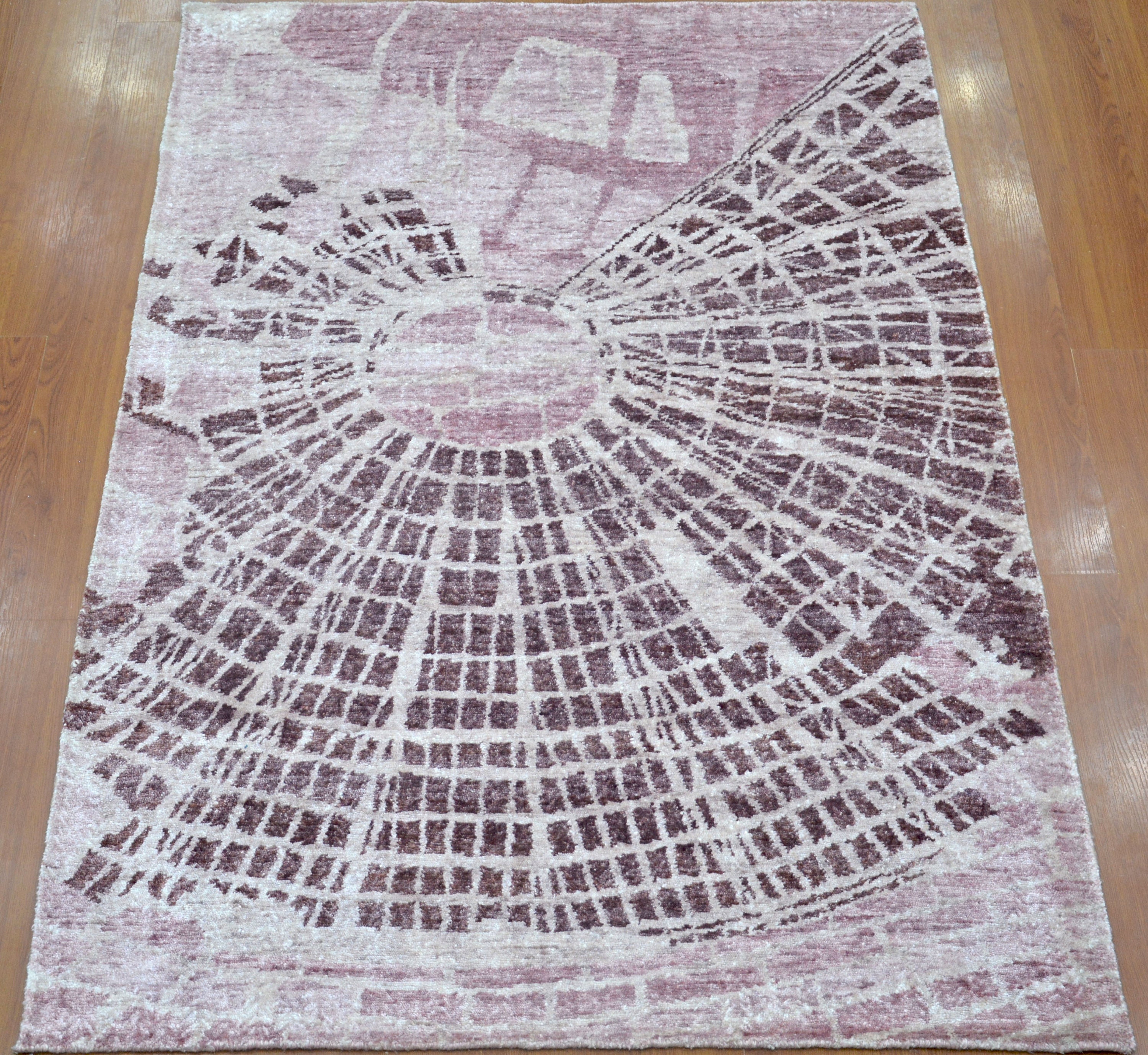 4'x 6' Rug | Spider Modern Rug Indo Tibetan 100% Bamboo Silk Multi Area ...